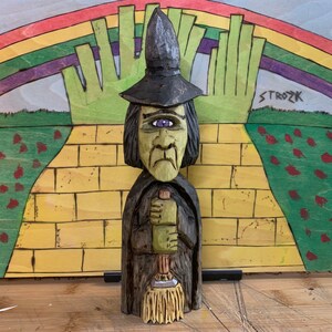 A Hand Carved Folk Art Style Wicked Witch of the West From the 1939 ...