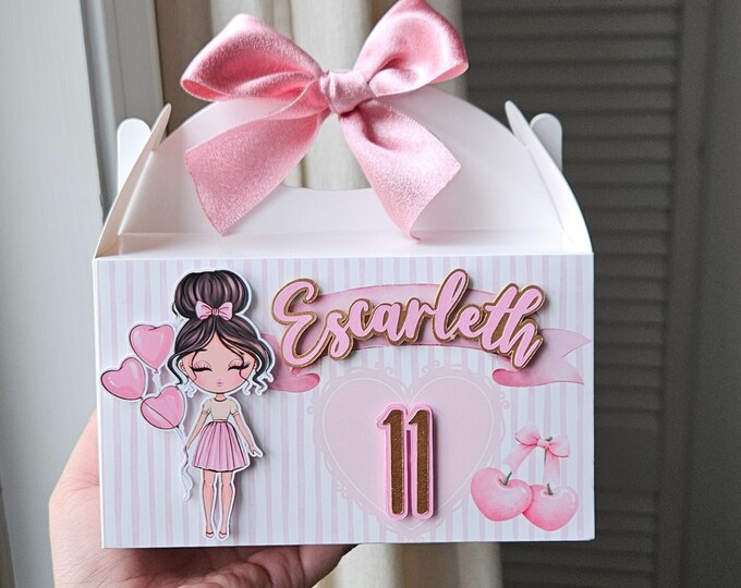 Custom Pink Favor Box Coquette Theme Favor Coquette Favor Boxes ...