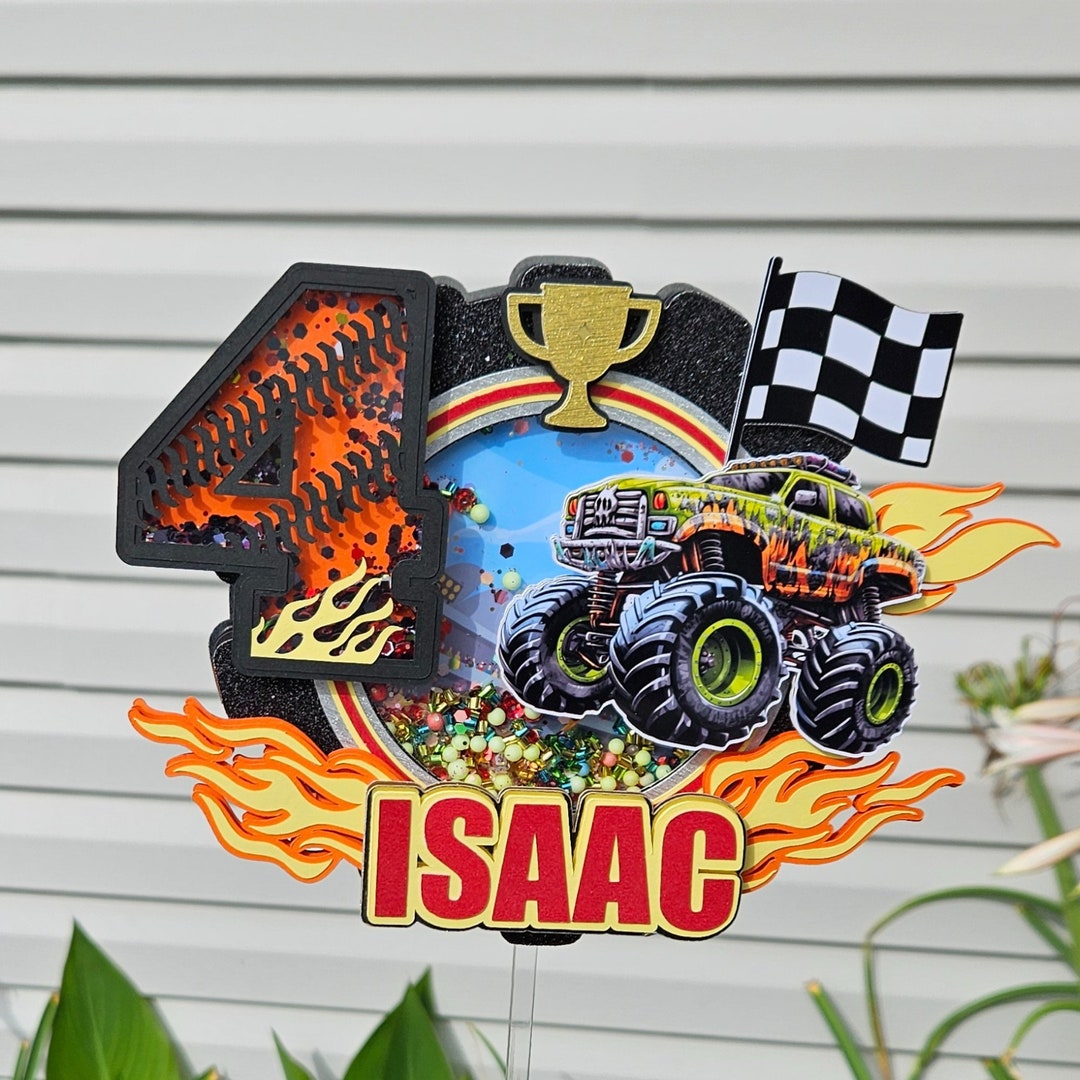 Monster Truck Cake Topper Monster Truck Theme Party Boy Birthday Party ...