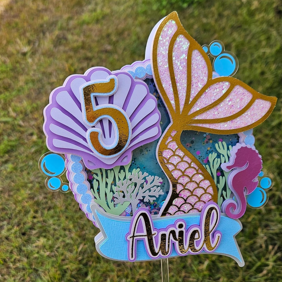 Mermaid 3D Cake Topper, Under the Sea Party Decor, Girl Party Theme. - Etsy