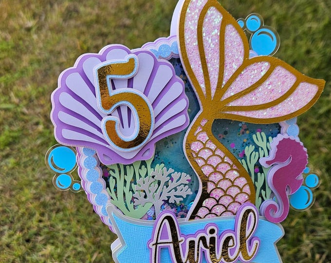 Mermaid Cake Topper, Under the Sea Theme Topper, Mermaid Party Decor ...