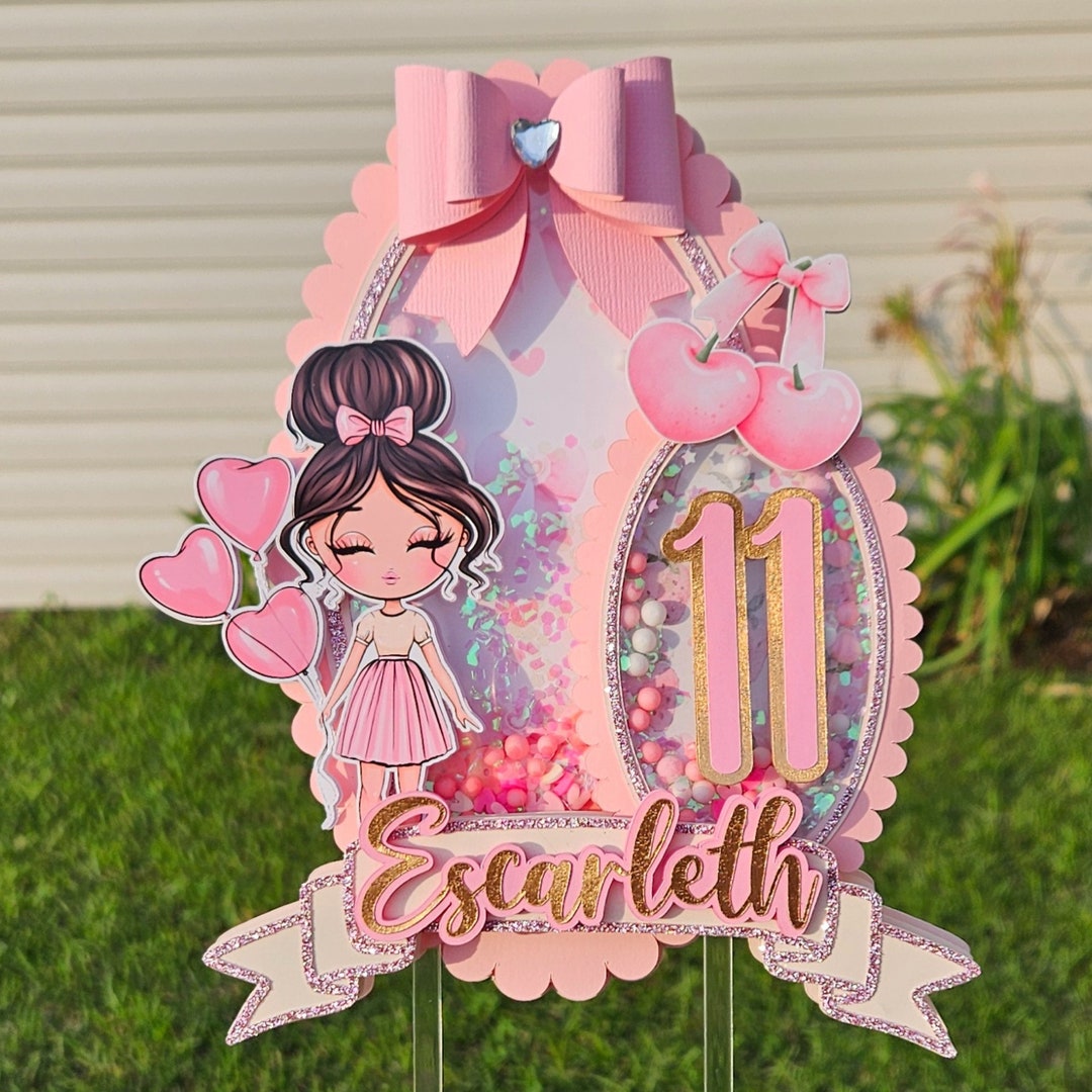 Coquette Theme Cake Topper Cute Pink Girly Cake Topper Bows Theme Cake ...