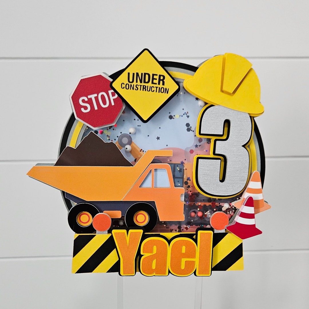 Boy Cake Topper Construction Theme Toppers 3D Cake Topper Construction ...