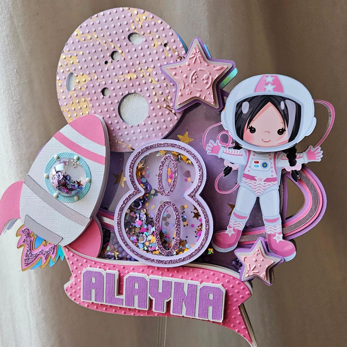 Astronaut Girl Cake Topper, Outer Space Birthday Party - Etsy