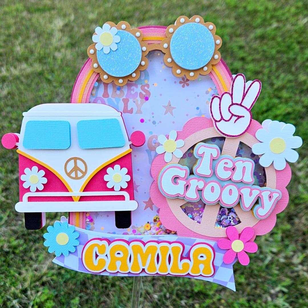 Retro Van Cake Topper, Groovy Hippie Theme Party - Etsy