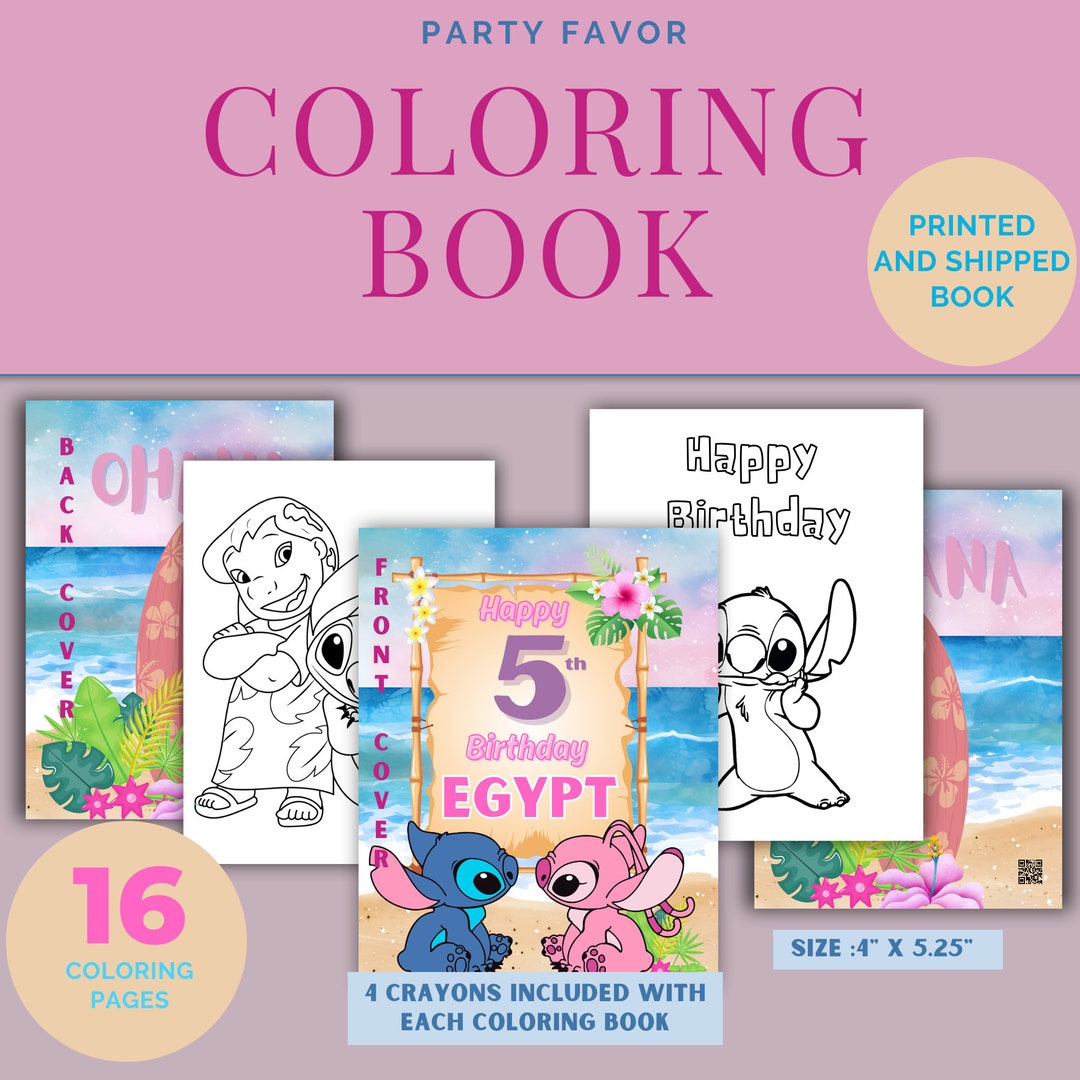 Stich Coloring Book, Stich and Angel, Lilo and Stitch Party Favor ...