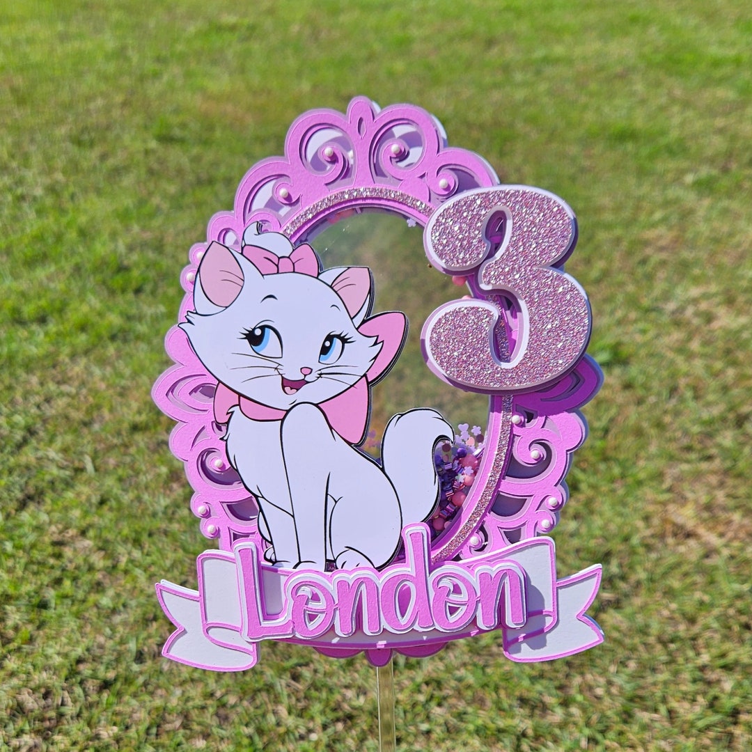 Cute Kitten Cake Topper Cat Party Theme Pink Cat Party Cat Decor Kitty ...