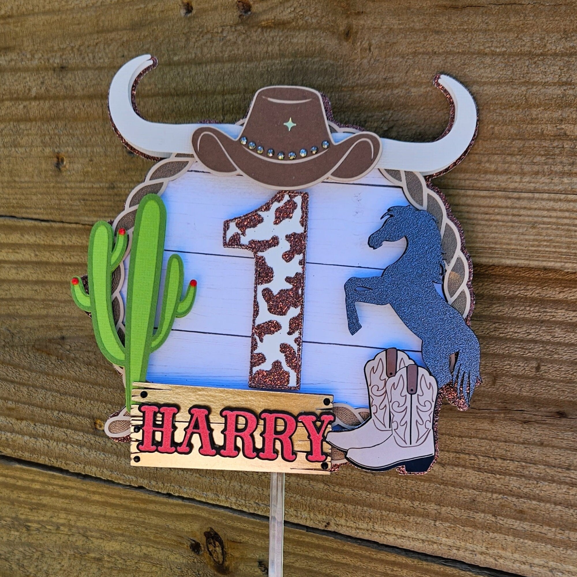 Cowboy Cake Topper, Cowboy, Cake Topper, Cowboy Party, Rodeo Theme ...