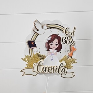 Girl's First Communion Cake Topper Personalized Cake Topper for Girl's ...