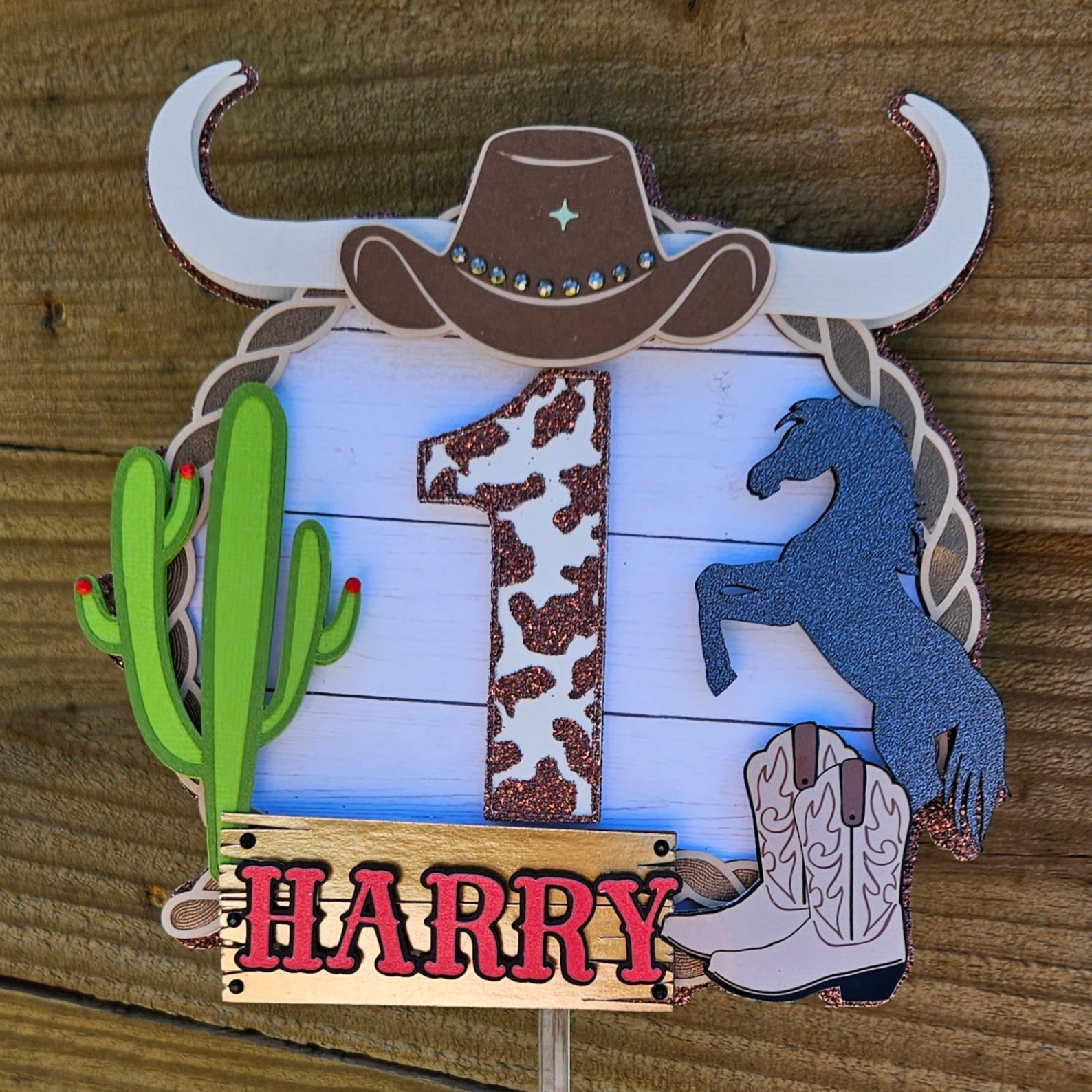 Cowboy Cake Topper, Cowboy, Cake Topper, Cowboy Party, Rodeo Theme ...