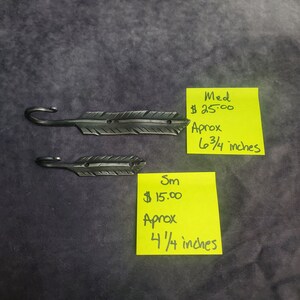Hand Forged Feather Hook (multiple Sizes Available) - Etsy