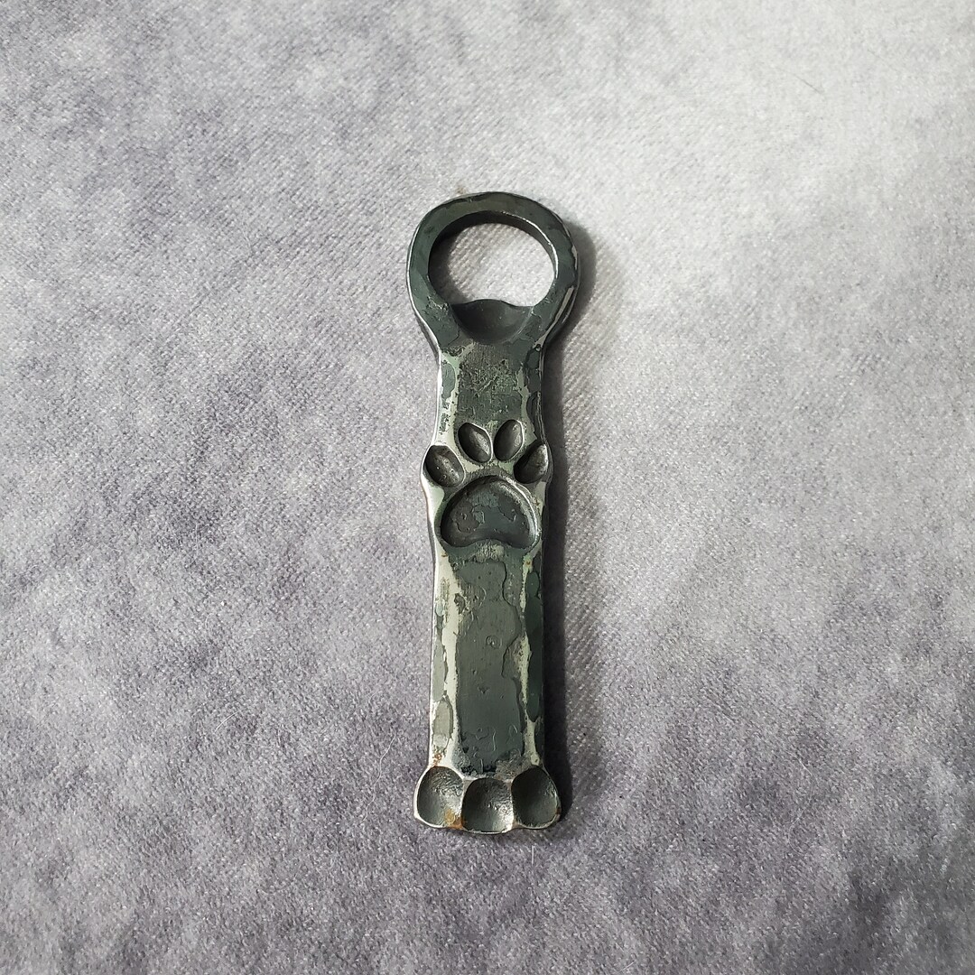 Hand Forged Paw Print Bottle Opener a - Etsy