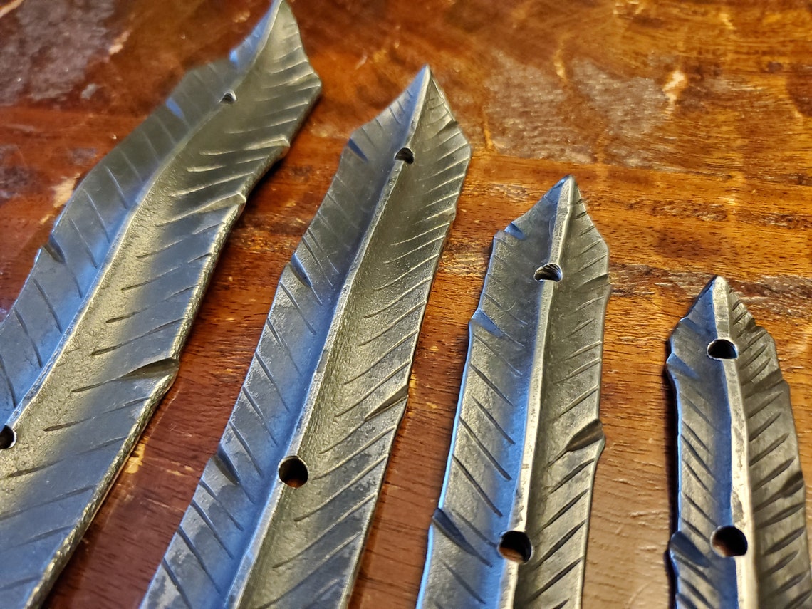 Hand Forged Feather Hook multiple Sizes Available - Etsy
