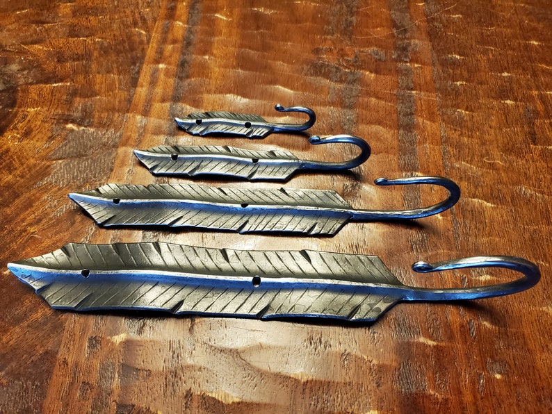 Hand Forged Feather Hook multiple Sizes Available - Etsy