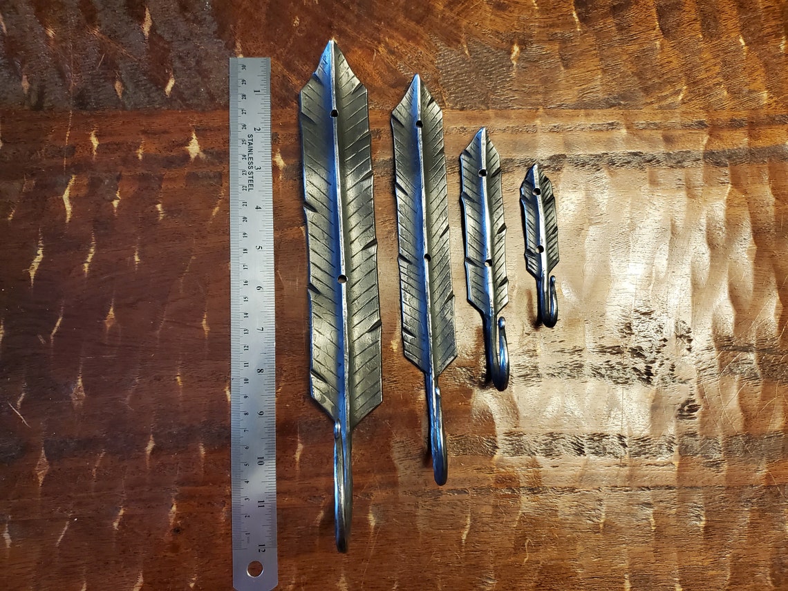 Hand Forged Feather Hook multiple Sizes Available - Etsy