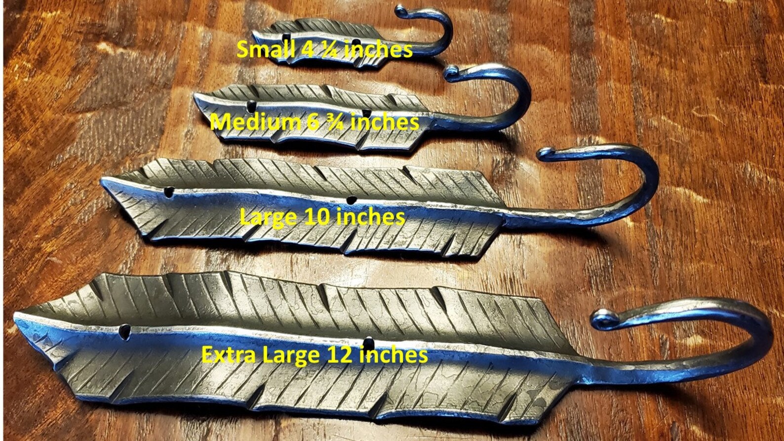 Hand Forged Feather Hook multiple Sizes Available - Etsy