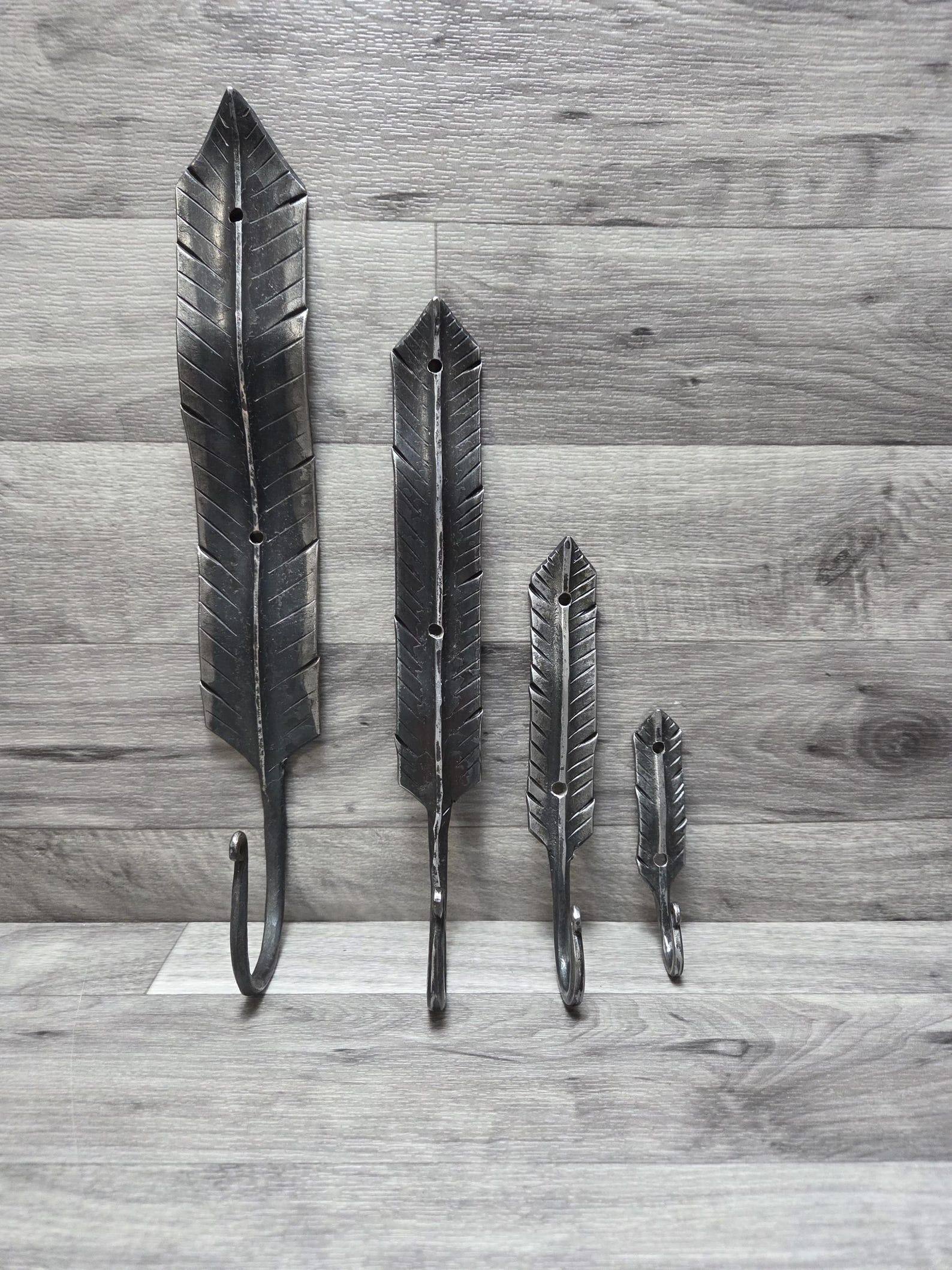 Hand Forged Feather Hook (multiple Sizes Available) - Etsy