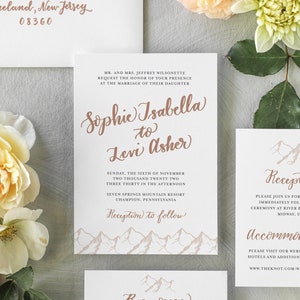 Mountain Wedding Invitation Custom Mountain Invite for Weddings - Etsy