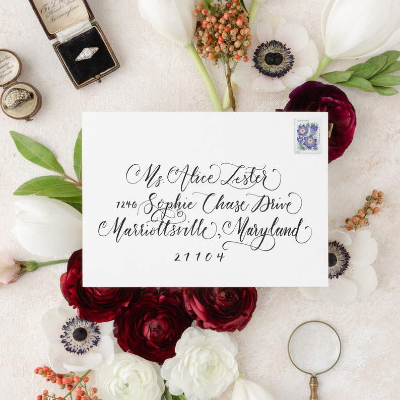 Wedding Invitation Envelope Calligraphy, Modern Wedding Invite ...