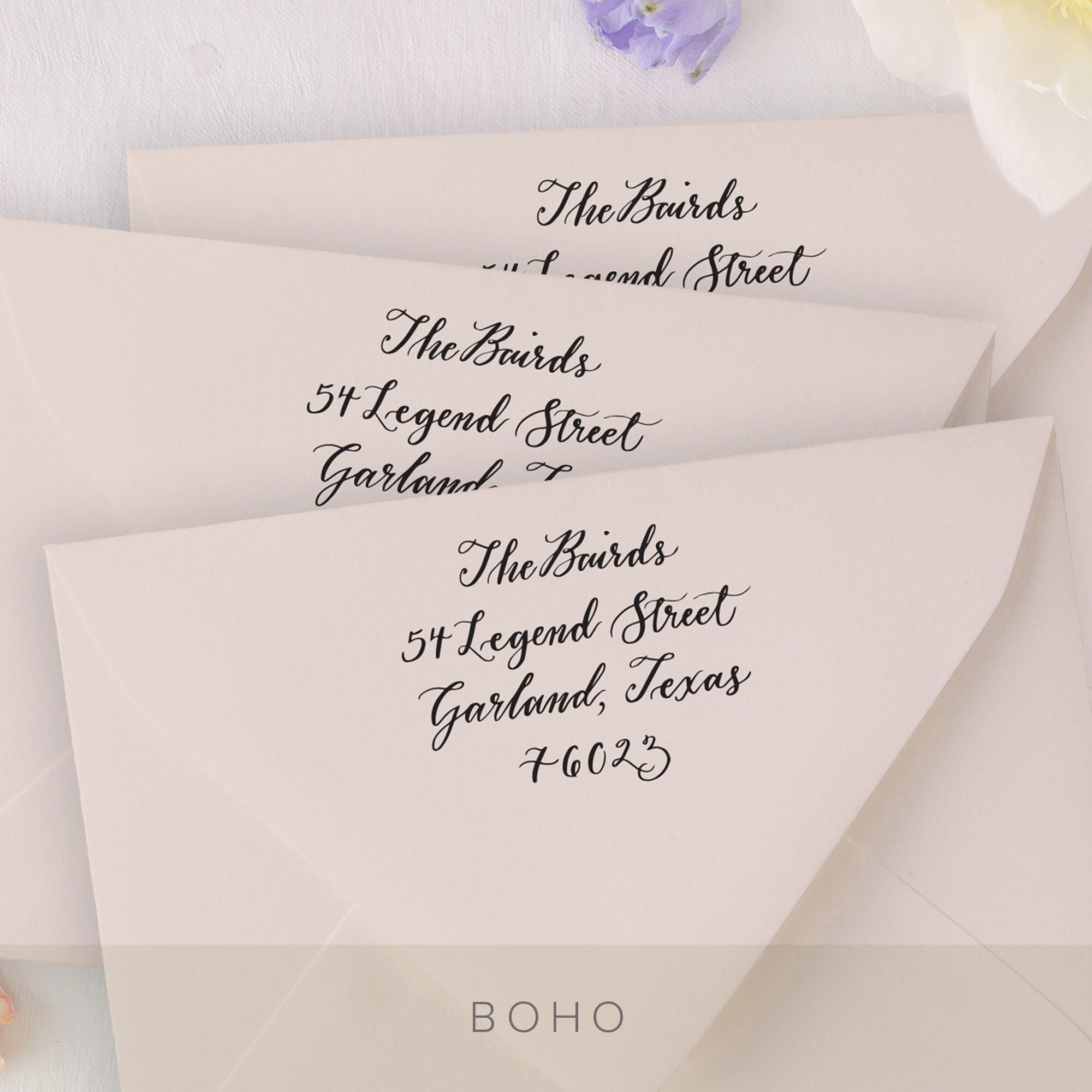 BOHO Return Address Stamp, Wedding Envelope Address Stamp Add On ...