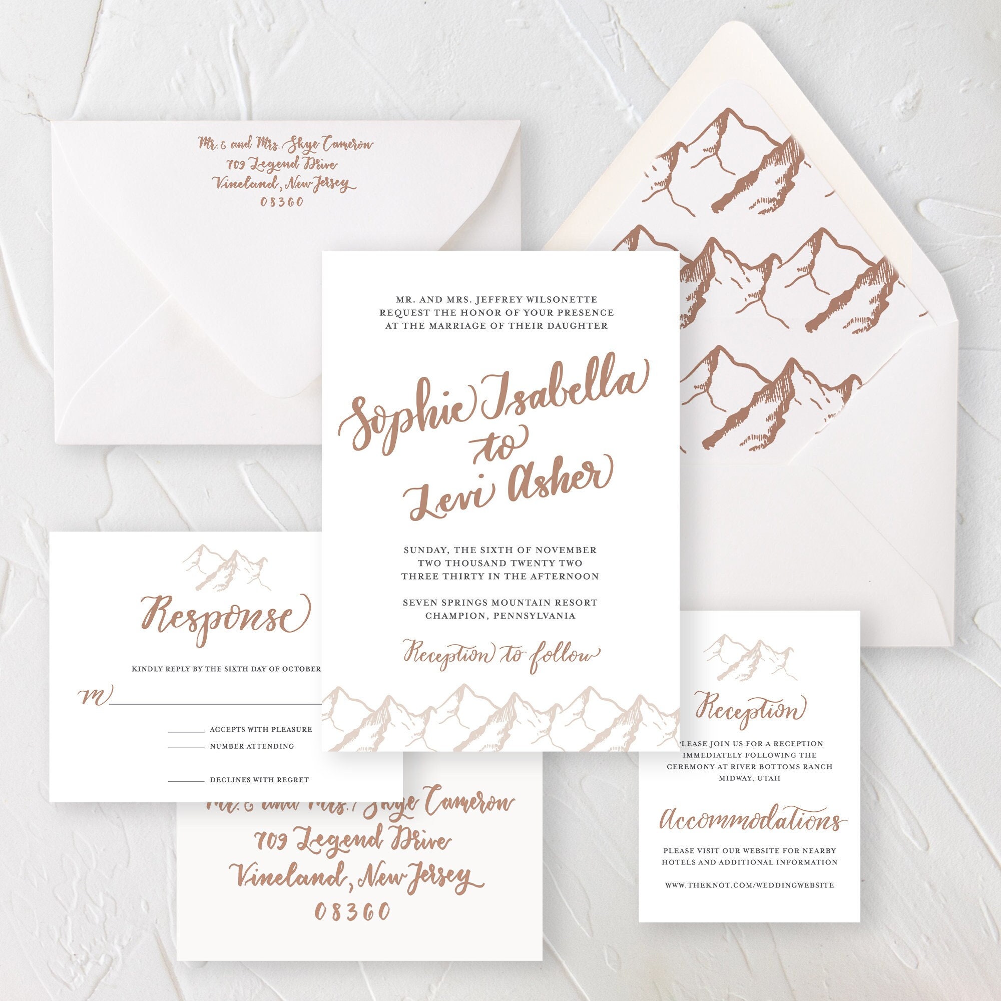 Mountain Wedding Invitation Custom Mountain Invite for Weddings - Etsy