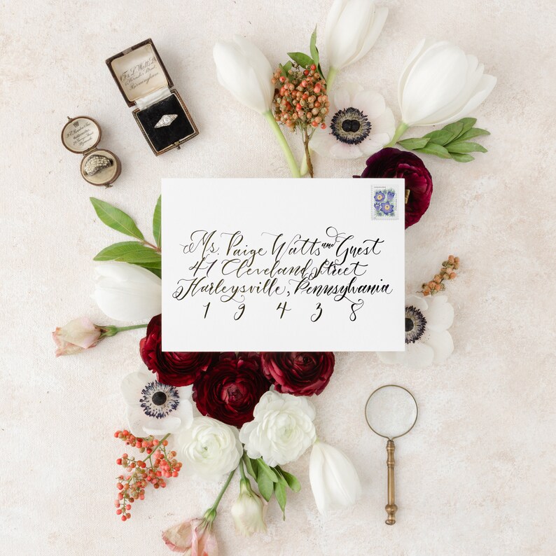 Unique Wedding Invitation Envelope Calligraphy, Fairytale Wedding ...