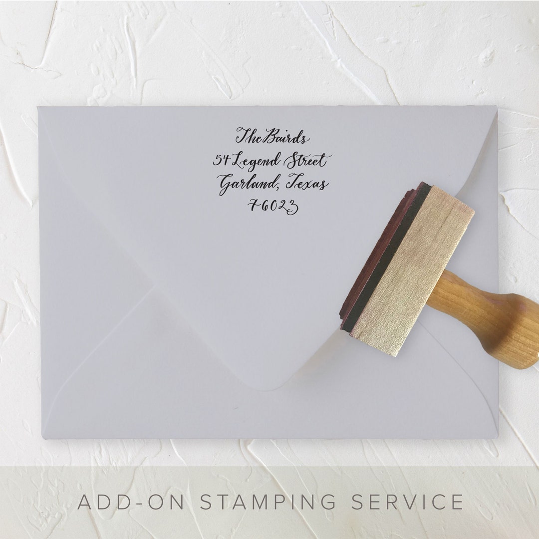 ADD-ON Stamping for Your Wedding Envelope Return Address Stamp - Etsy