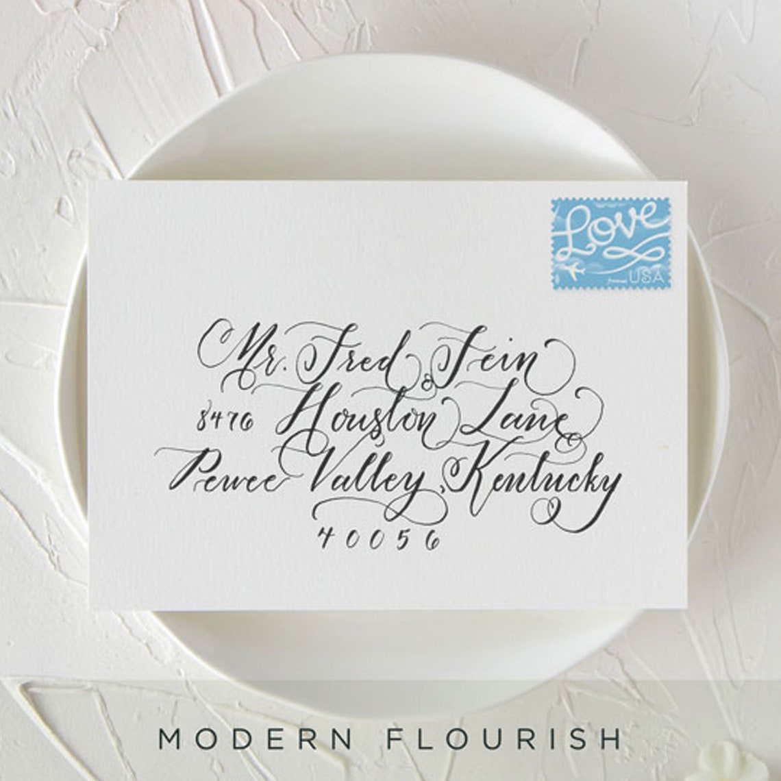 Wedding Invitation Envelope Calligraphy, Modern Wedding Invite ...