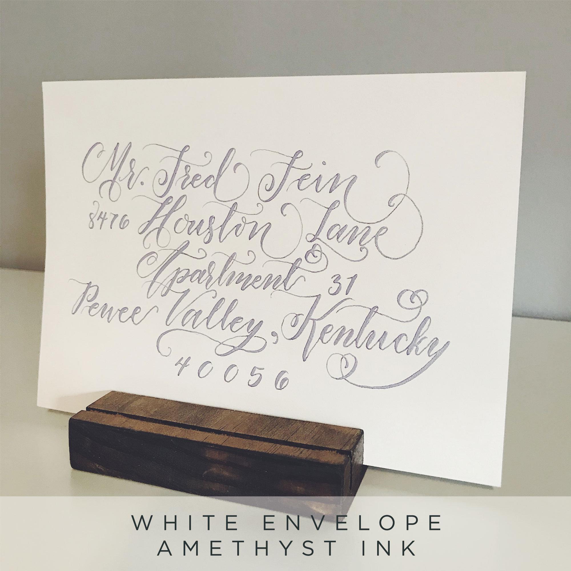 Modern Wedding Invitation Envelope Calligraphy, Custom Flourished ...