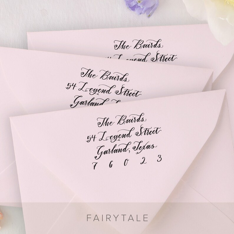 FAIRYTALE Return Address Stamp, Wedding Envelope Address Stamp Add On ...