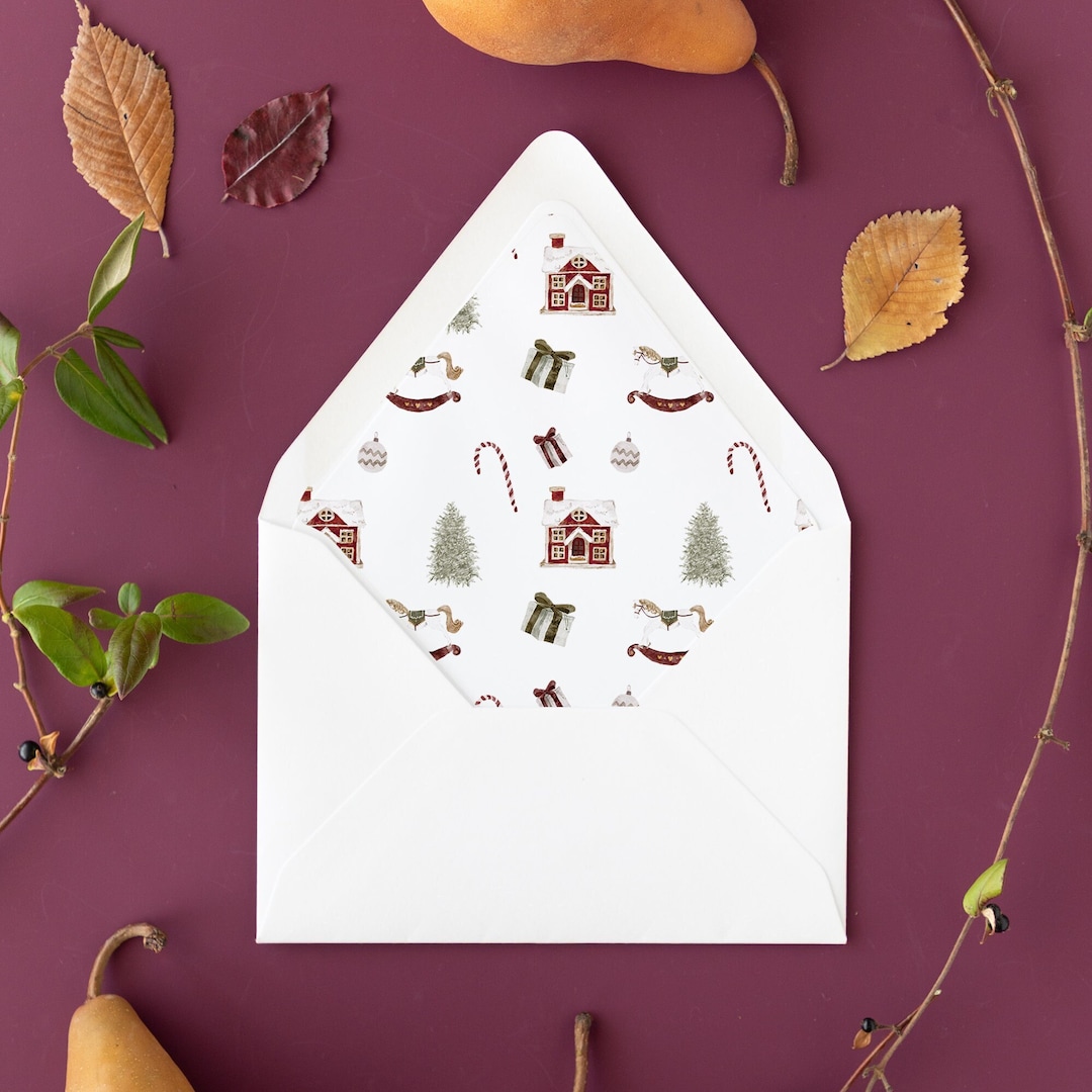 Christmas Illustrated Envelope Liners, Christmas Day Envelope Liner for ...