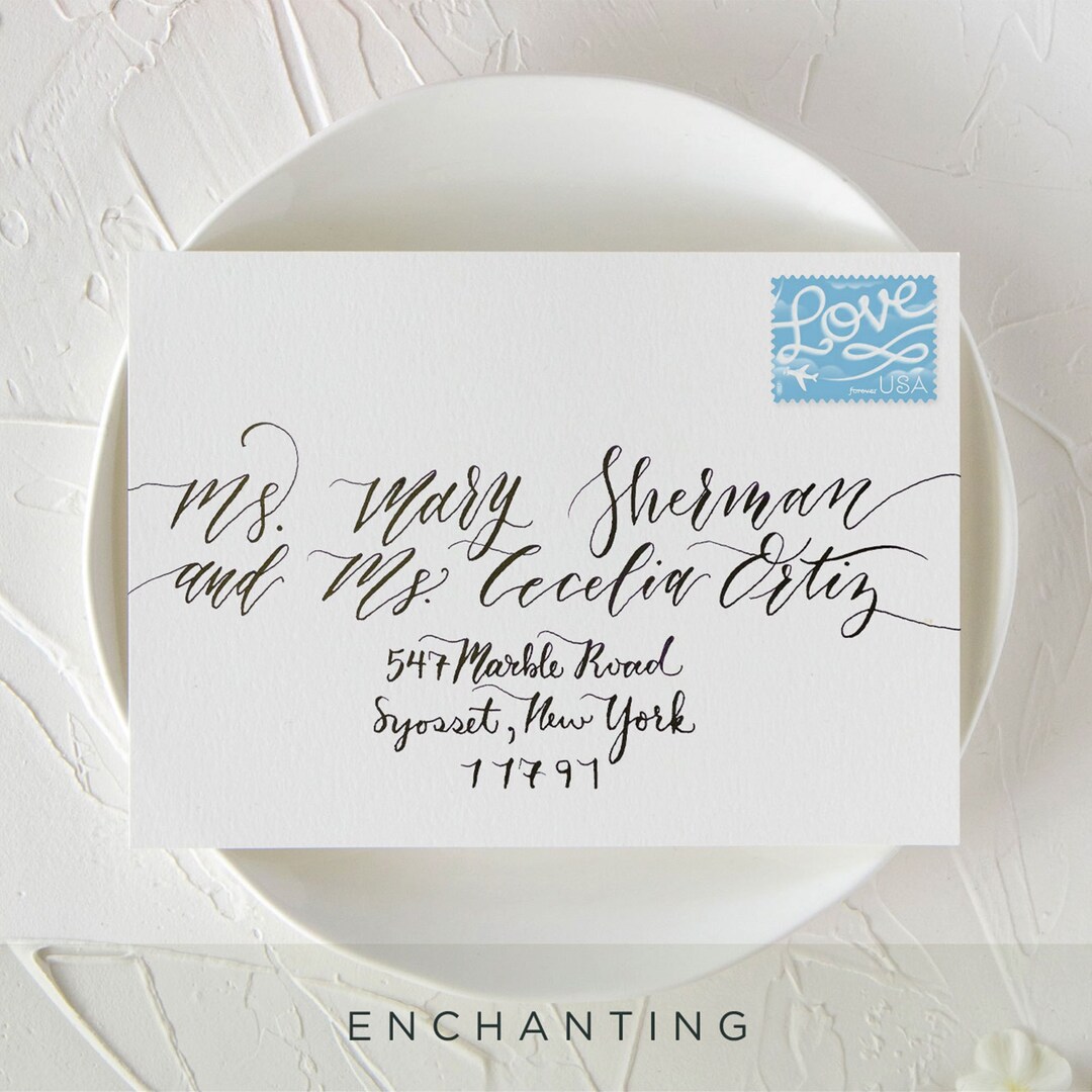 Enchanting Wedding Invitation Envelope Calligraphy, Enchanting Wedding ...