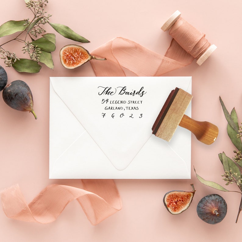 PLAYFUL Wedding Return Address Stamp, Envelope Address Stamp Add On ...