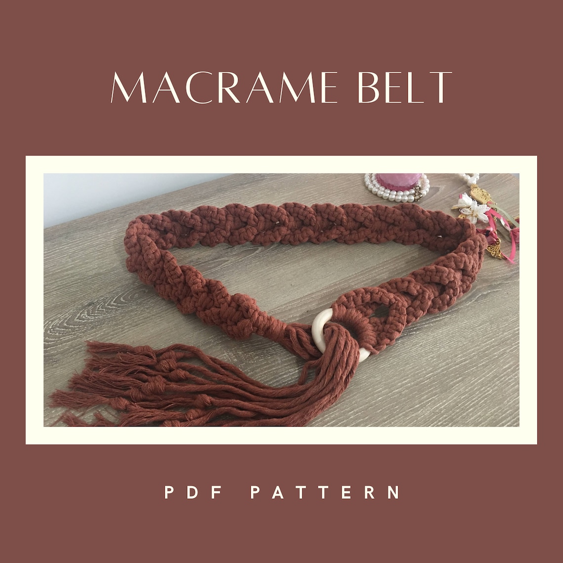 Handmade Boho Macrame Belt Pattern DIY Craft Project - Etsy