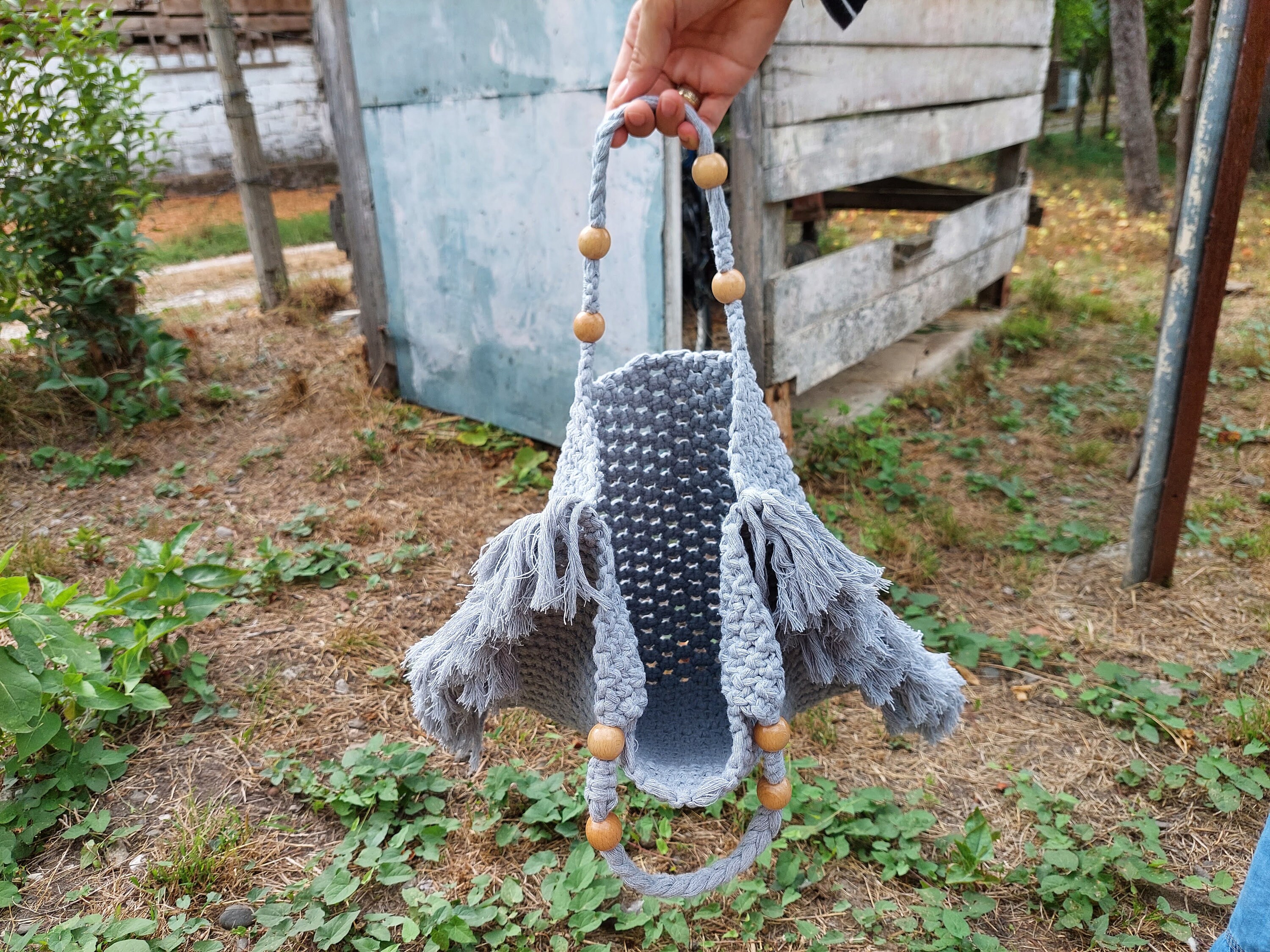 Macrame Beach Bag Pattern - DIY Macrame Tote Bag Tutorial - (PDF ...