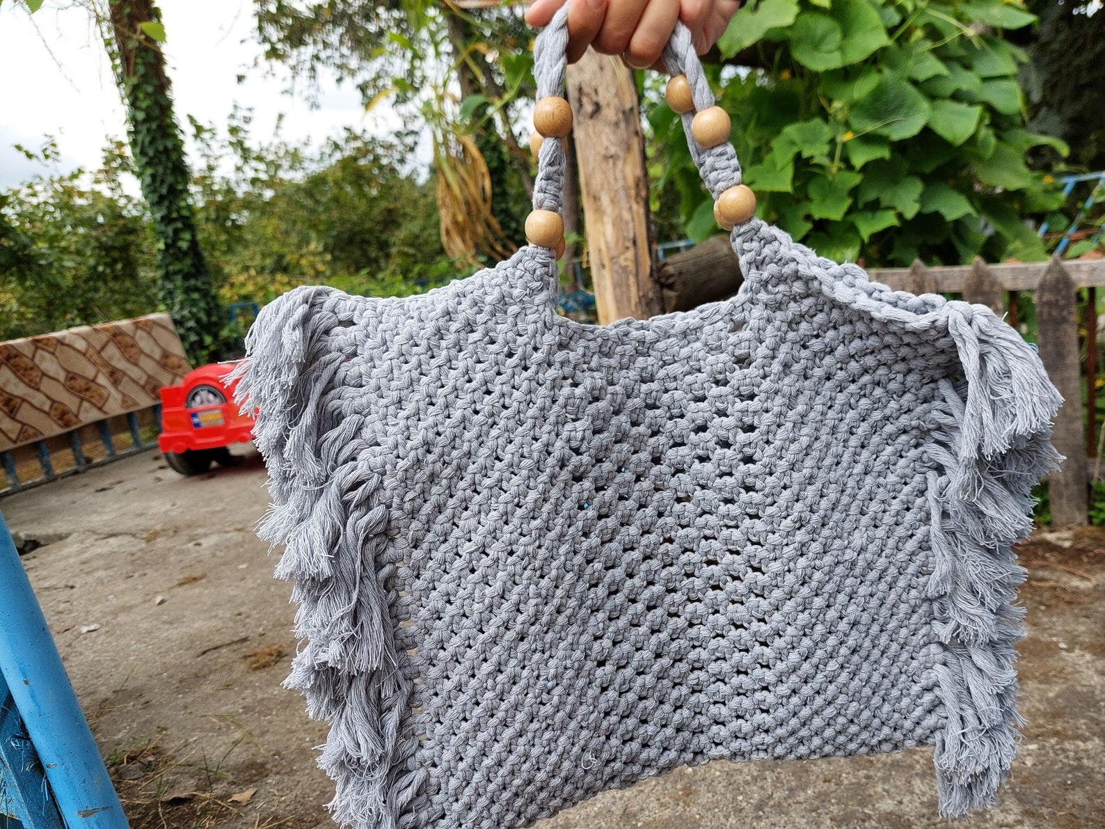 Macrame Beach Bag Pattern - DIY Macrame Tote Bag Tutorial - (PDF ...