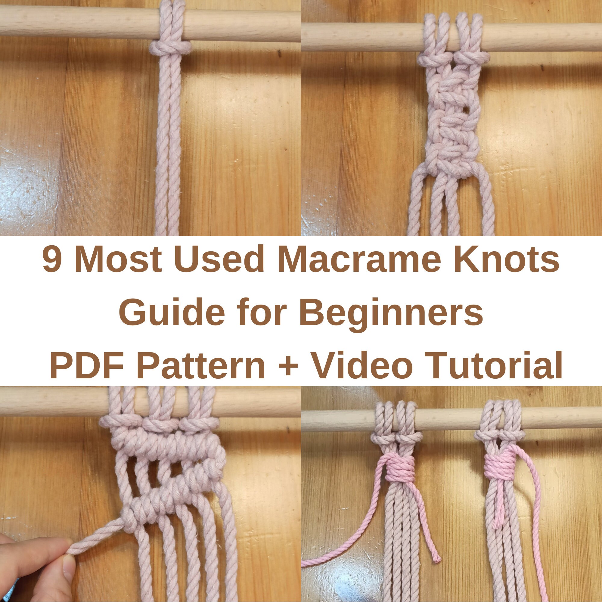Macrame Keychain Pattern - PDF Instructions and Video Tutorial - How to ...