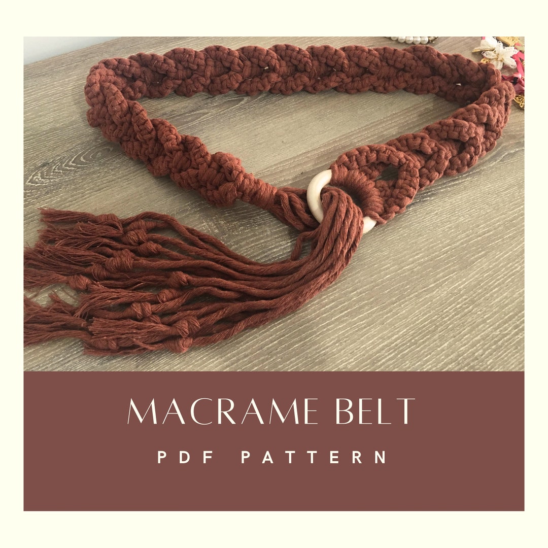 Handmade Boho Macrame Belt Pattern - DIY Craft Project - Handcrafted Strap Making Guide - Trendy ...