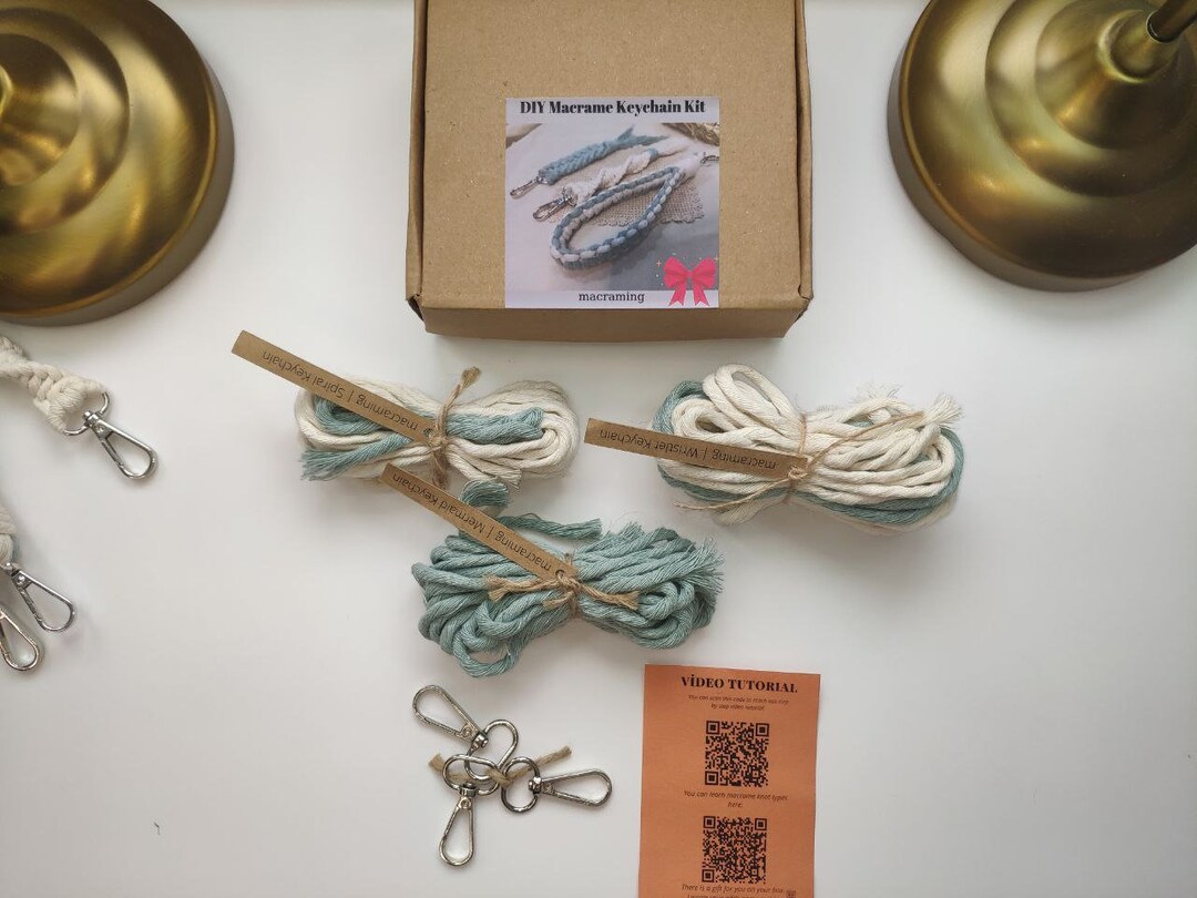 Macrame Keychain DIY Kit – 3 Boho Key Ring Set, Beginner Friendly - Etsy