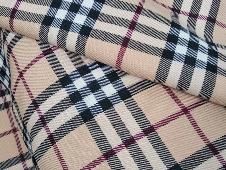Fabric inspired by Burberry designer. Classic plaid fabric for | Etsy