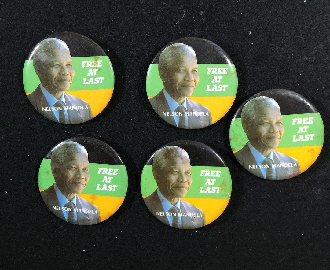 5 Nelson Mandela, Free at Last Pins - Etsy