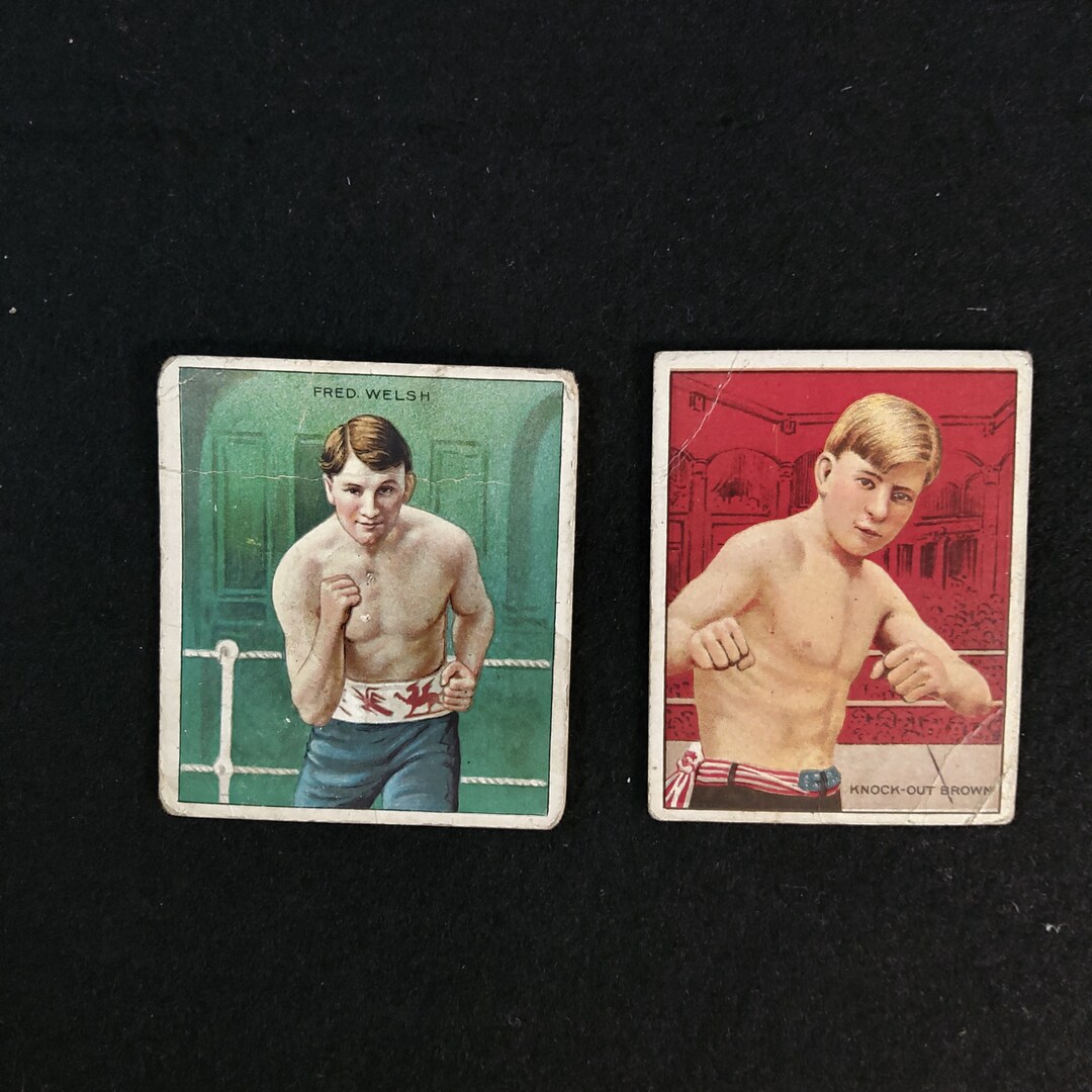 2 Vintage Boxing Cigarette Cards, Knockout Brown and Fred Welsh - Etsy