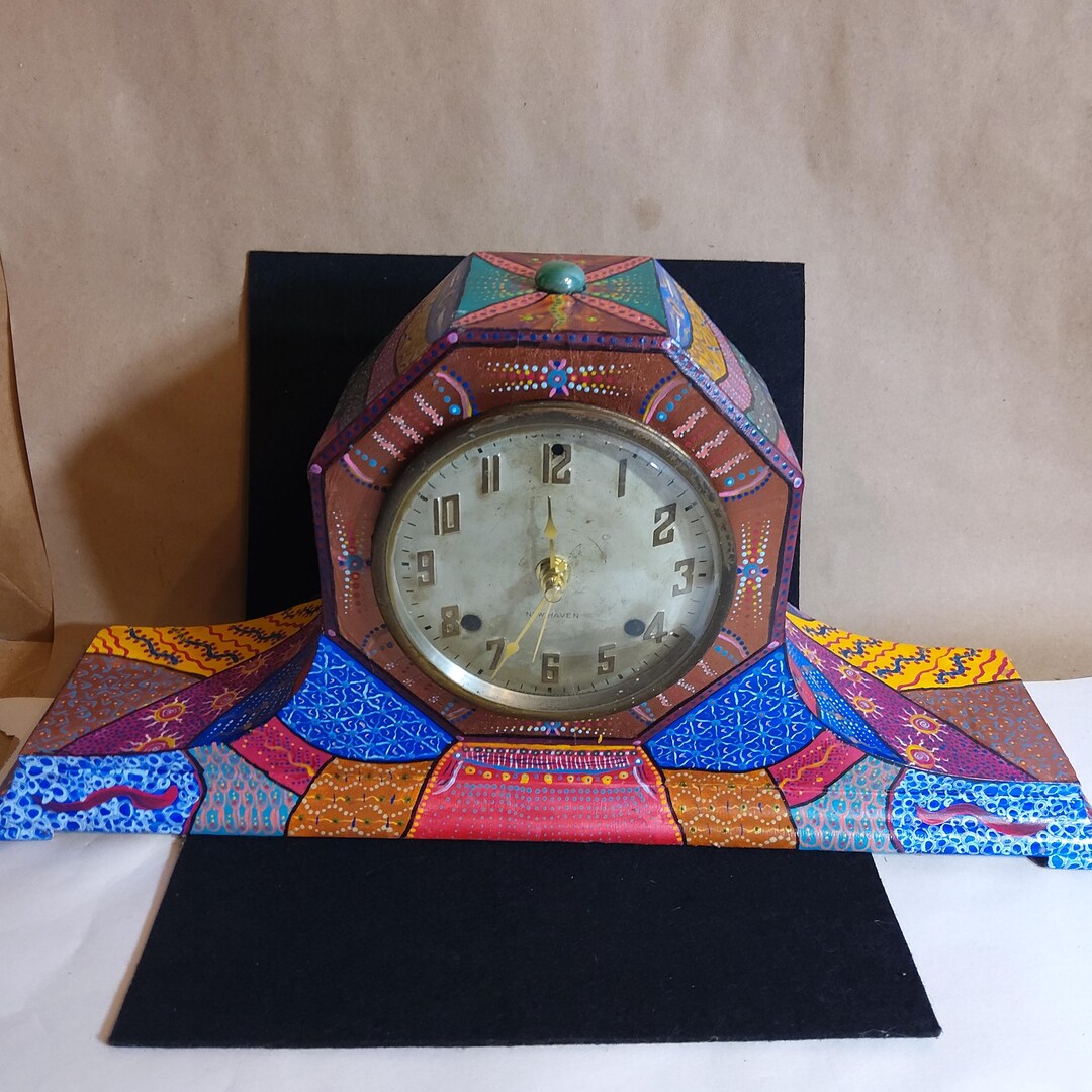 Handpainted Quilt Clock, Acrylics on Wood, by Pinballbobart - Etsy