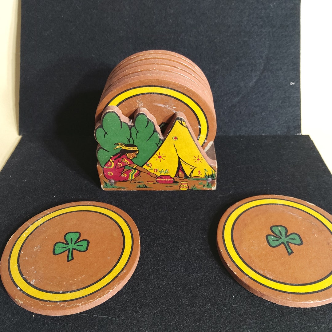 1950s Native American Coaster Set of 8 - Etsy