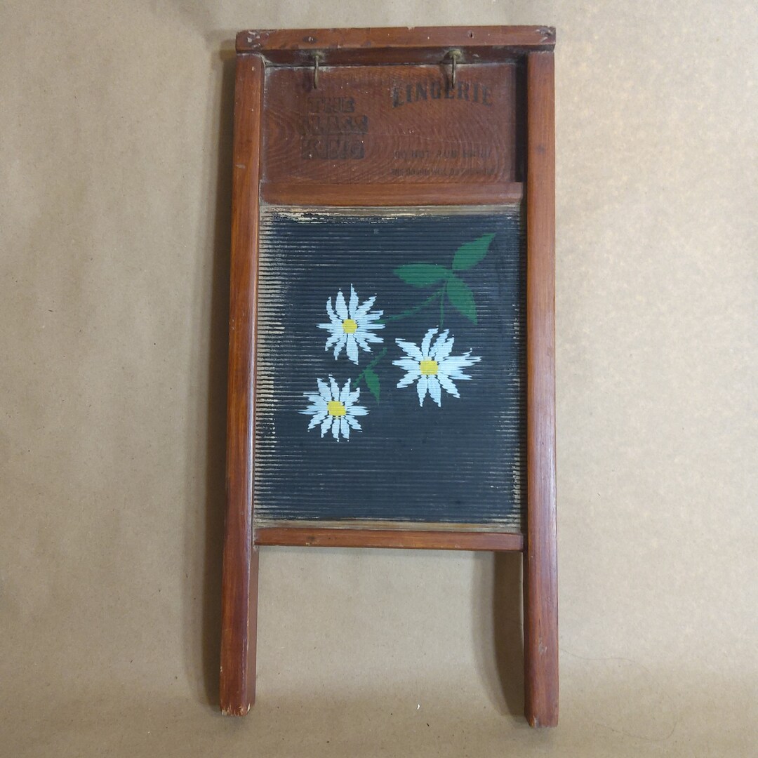 Vintage Glass King Washboard, Painted Under Glass - Etsy