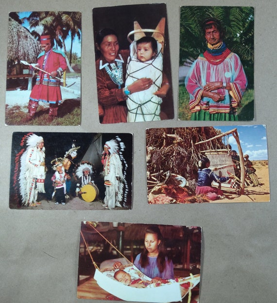 Set of 6 Vintage Postcards Native Americans - Etsy