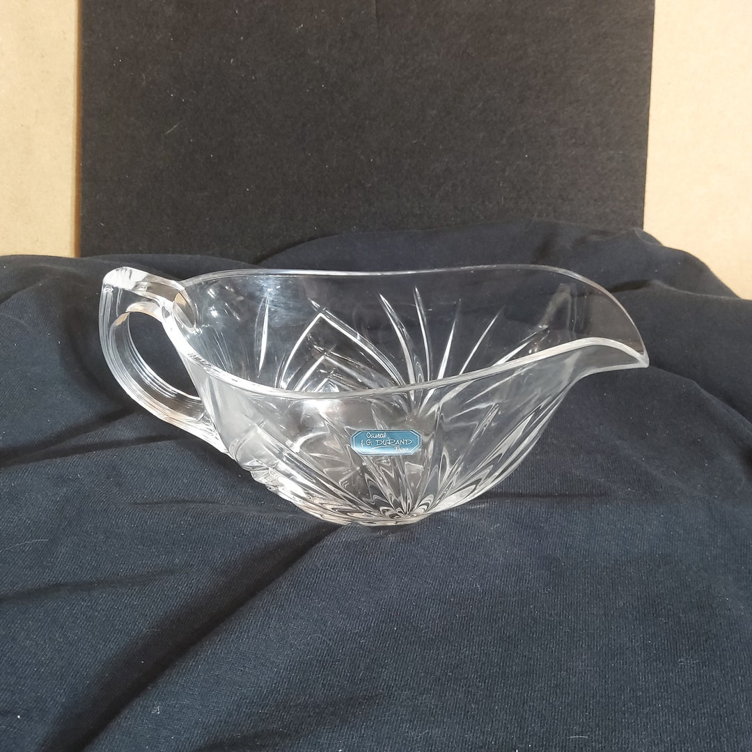 Vintage J.G. Durant Crystal Gravy Boat - Etsy