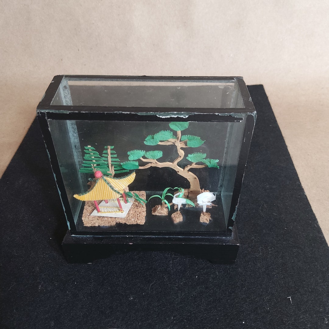 Vintage Chinese Cork Sculpture, 4" Tall, With Pagoda and Cranes - Etsy