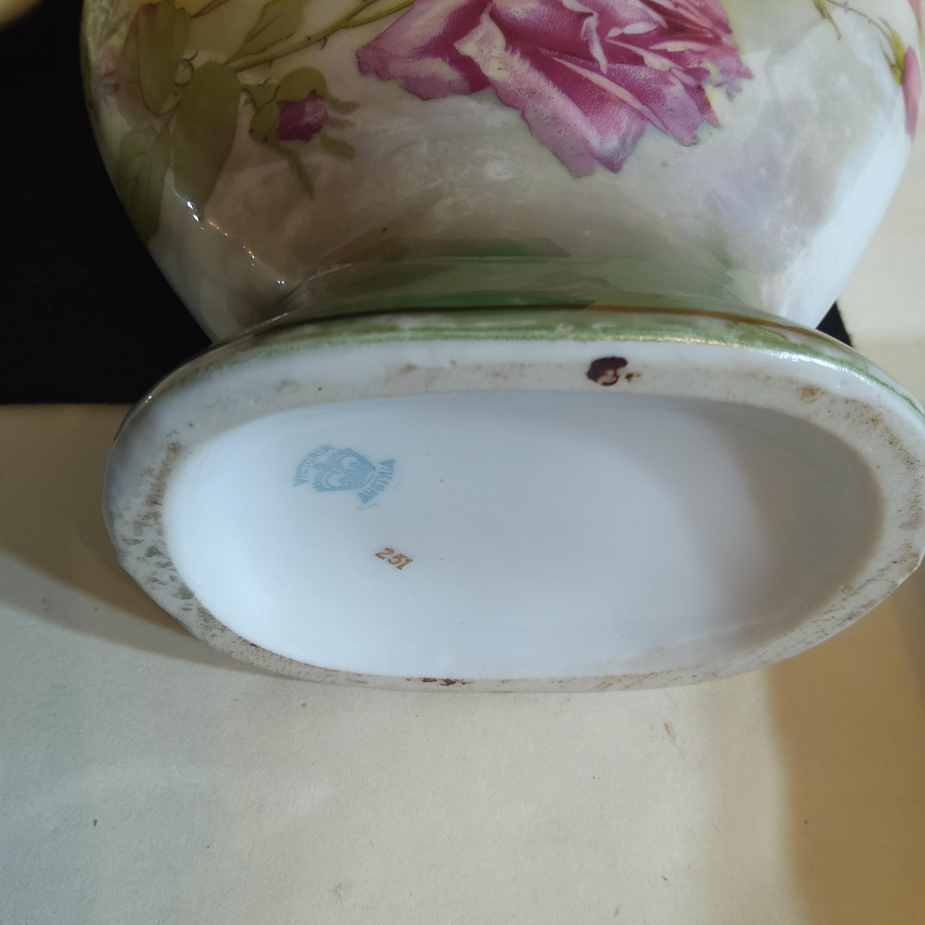 Antique Pair, Victoria Austria China, Tall Handled Vases, 12" Tall - Etsy
