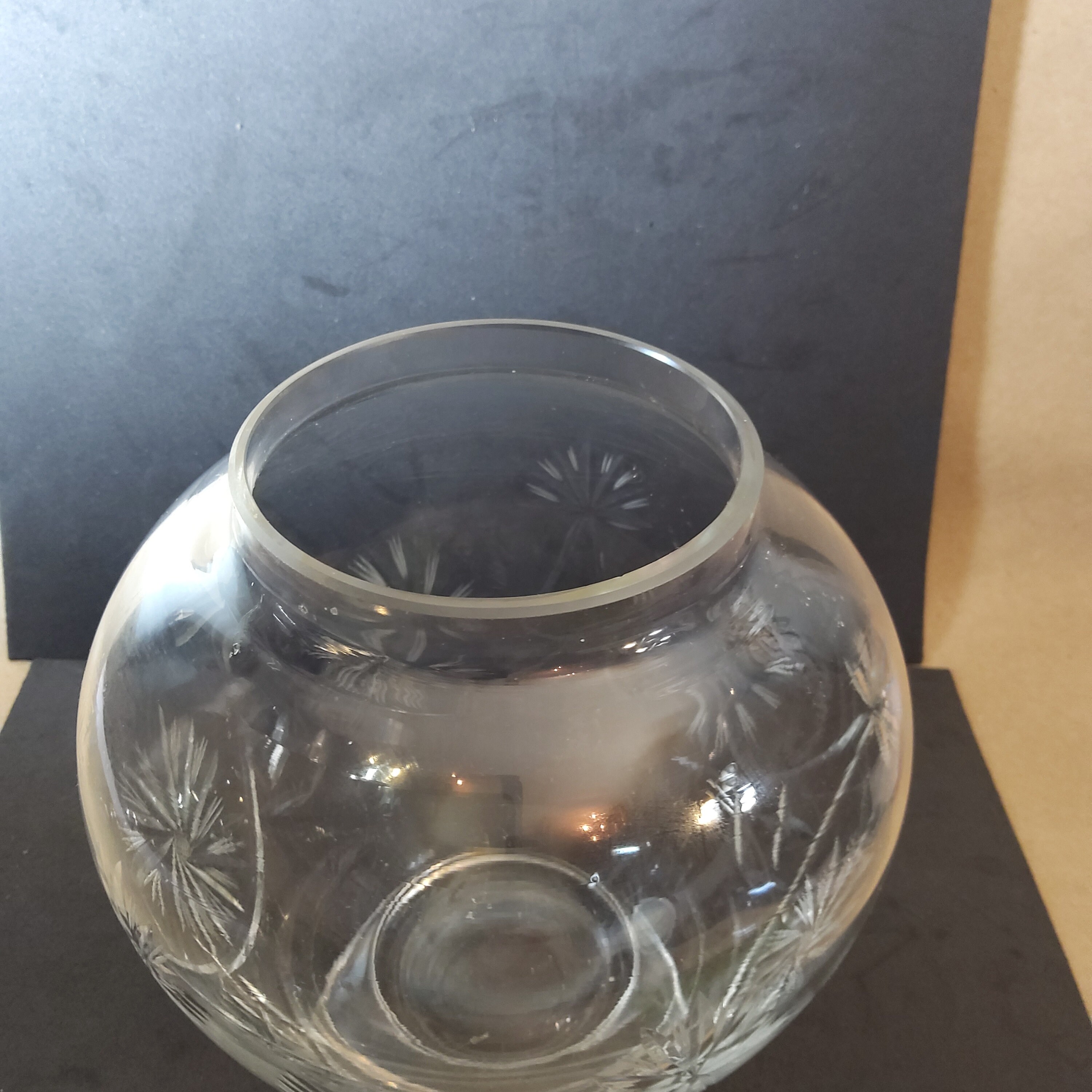 Vintage Cut Glass Vase - Etsy